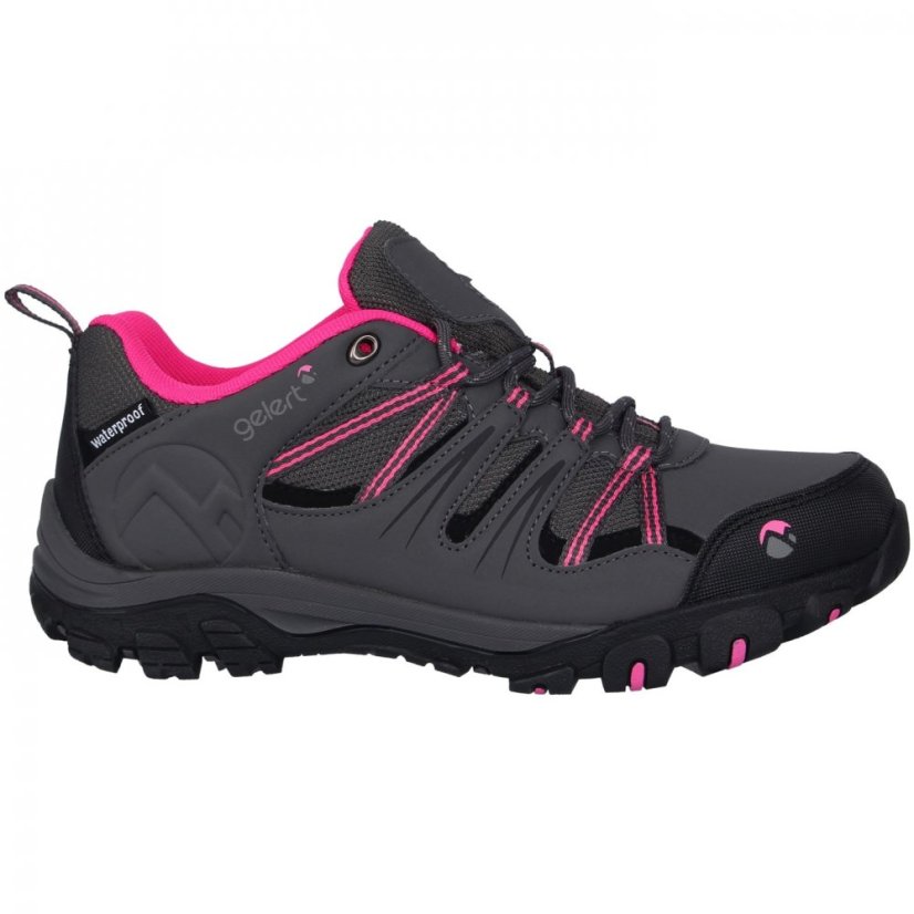 Gelert Horizon Low WP Juniors Walking Shoes Charcoal/Pink - Veľkosť: 5 ...